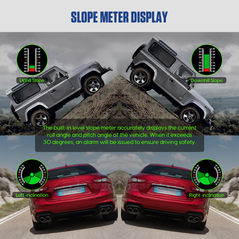MRCARTOOL M60 GPS Inclinometer HUD with Compass for Off-Road SUV ...